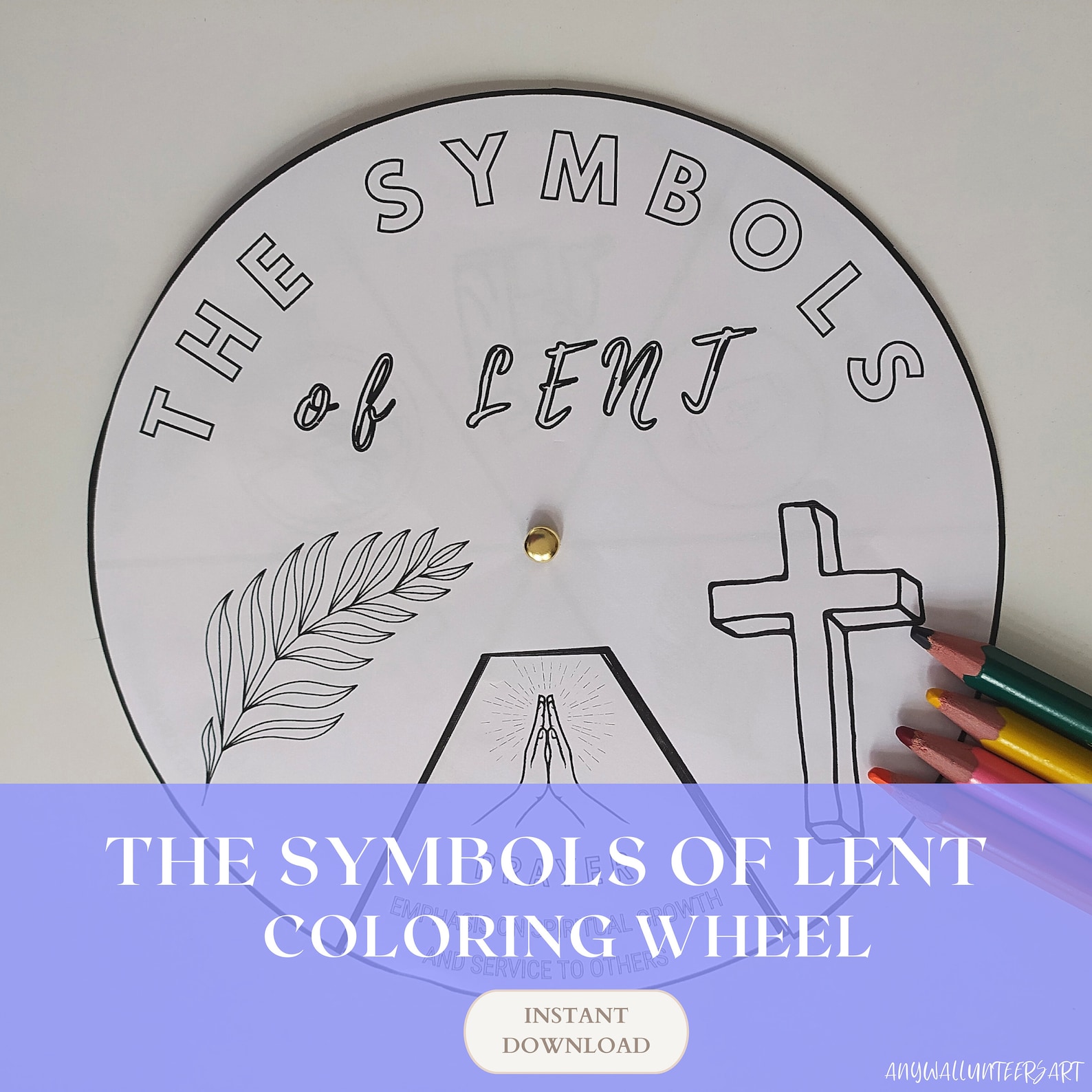 The Symbols of Lent Coloring Wheel, Printable Sunday School Lesson ...