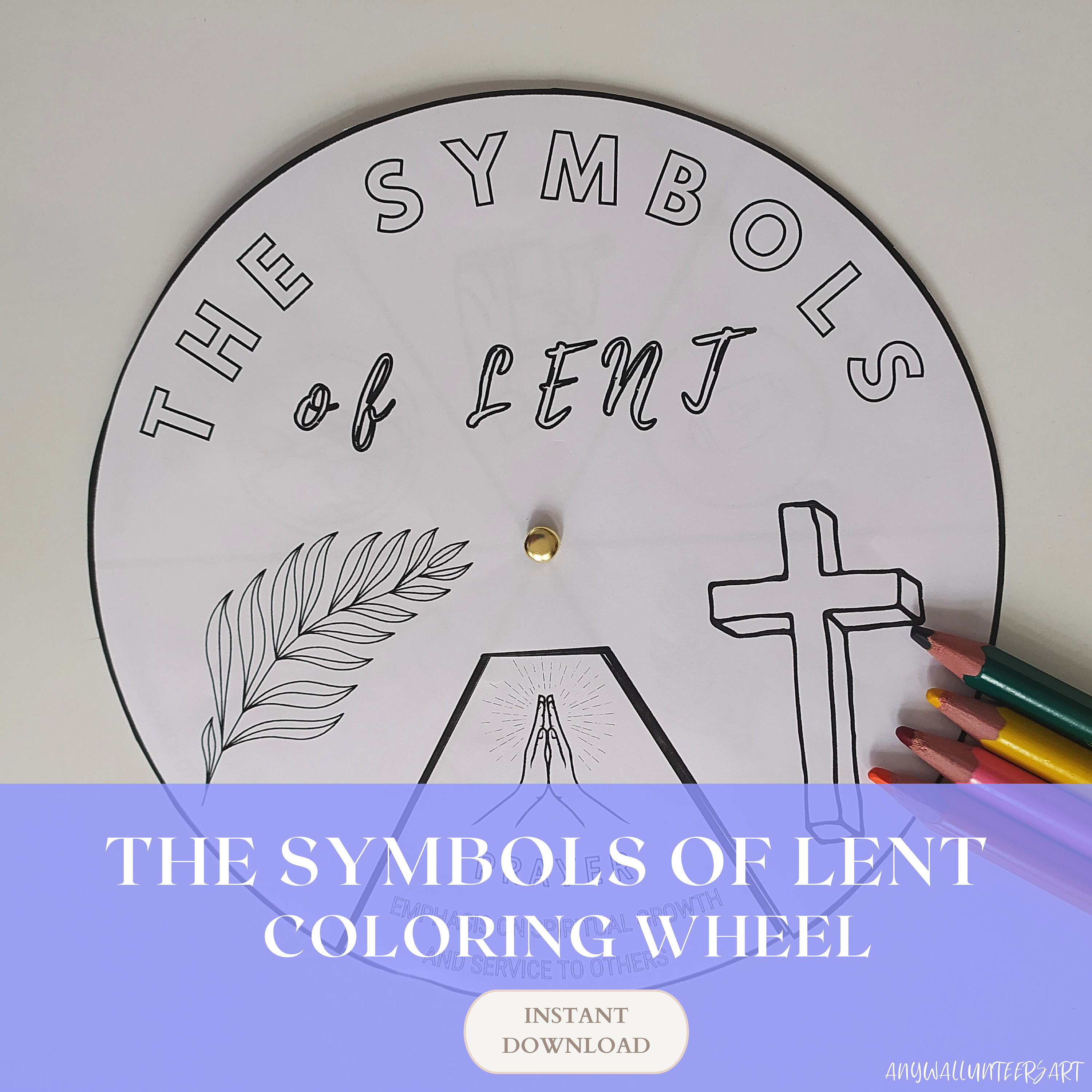 The Symbols of Lent Coloring Wheel, Printable Sunday School Lesson ...