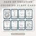 Days of Creation Coloring Flash Card, Printable Sunday School Lesson ...