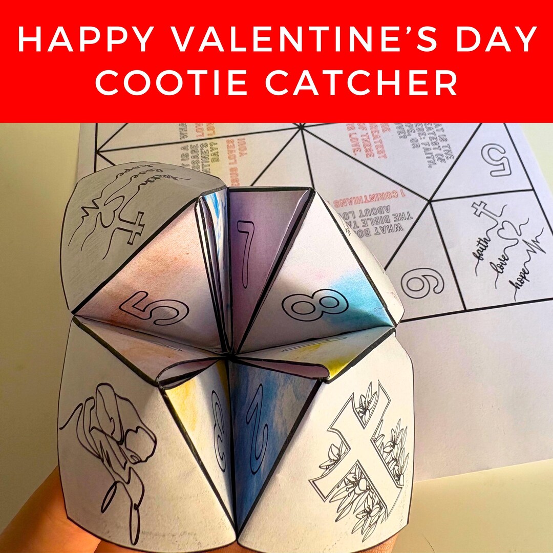 Happy Valentine’s Day Cootie Catcher Sunday School Bible Activity ...