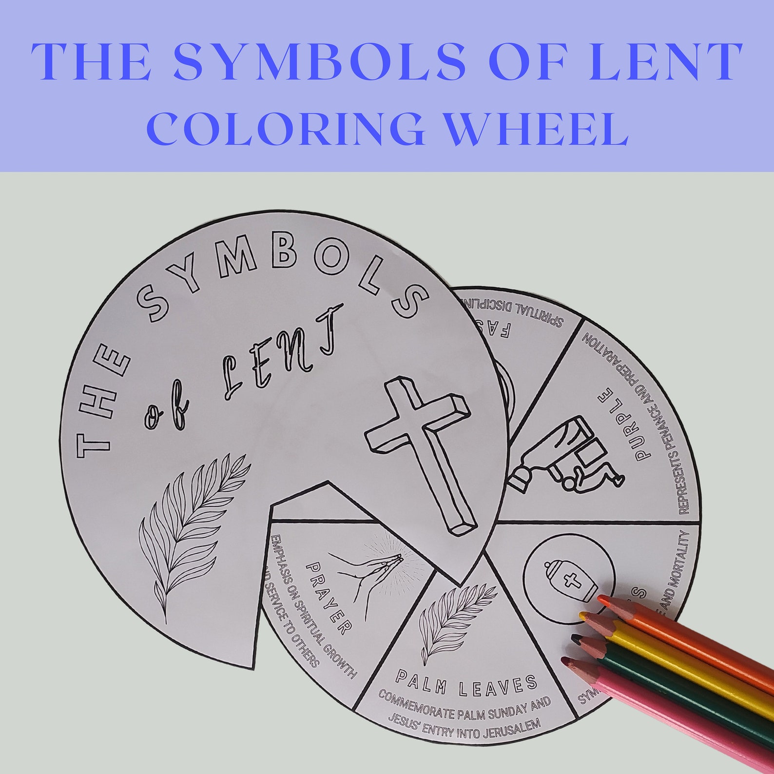 The Symbols of Lent Coloring Wheel, Printable Sunday School Lesson ...