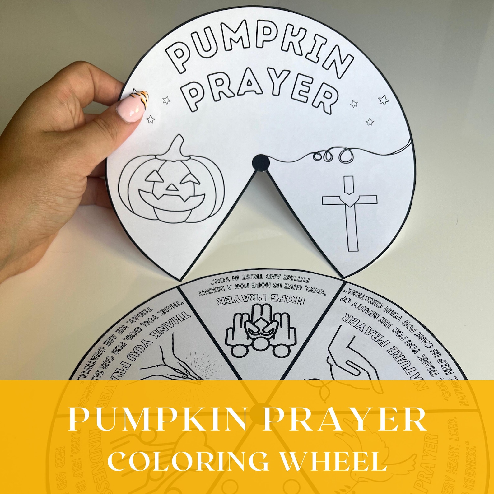 Pumpkin Prayer Coloring Wheel for Kids,christian Fall Craft,printable ...