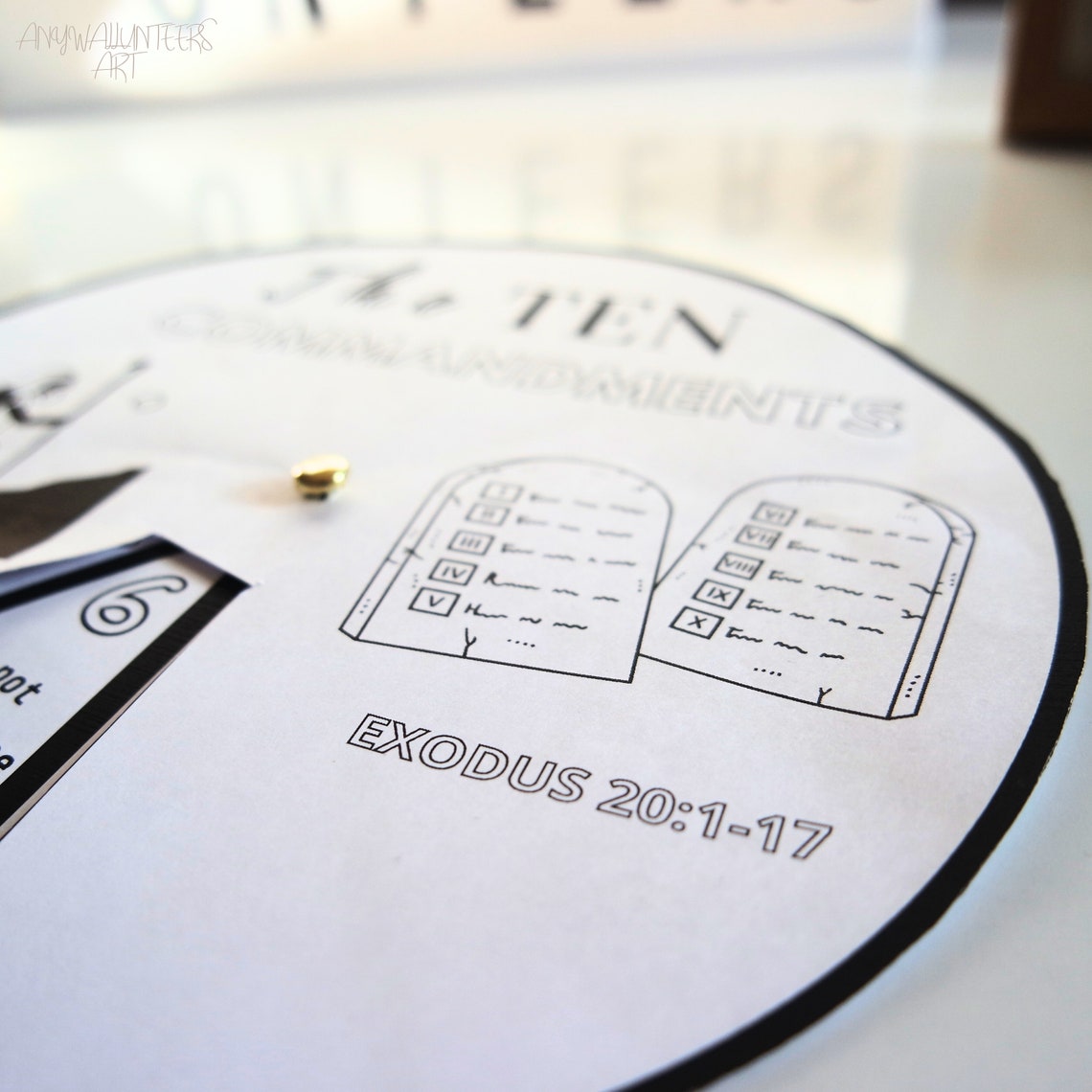 The Ten Commandments Exodus Moses Old Testament Coloring Spinner Wheel ...