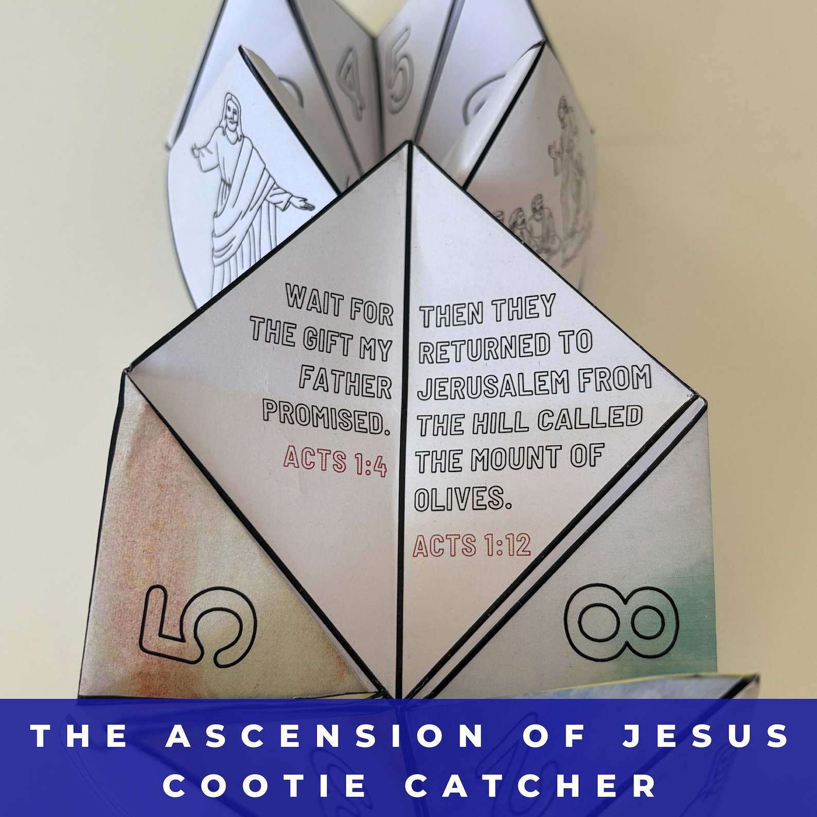 The Ascension of Jesus Cootie Catcher, Sunday School Bible Activity ...