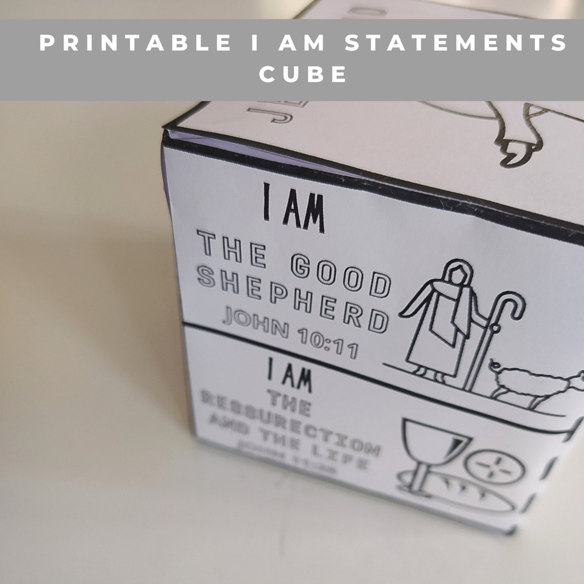I Am Statements of Jesus Coloring Cube, Printable Sunday School Lesson ...