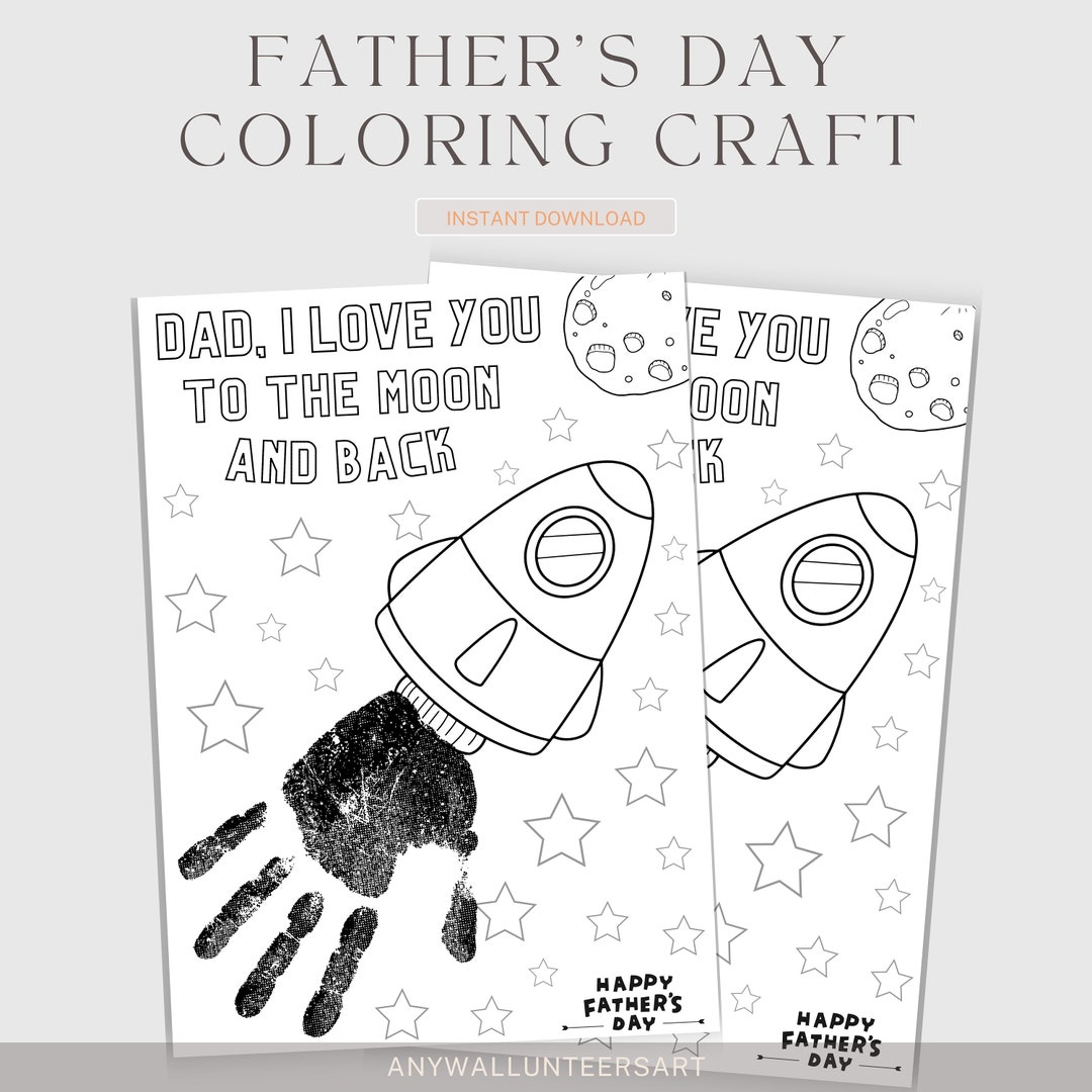 Father's Day Handprint Coloring Craft, Father's Day Crafts and ...