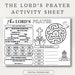 The Lord's Prayer Activity Sheet, Bible Story Activity Placemat, Bible ...