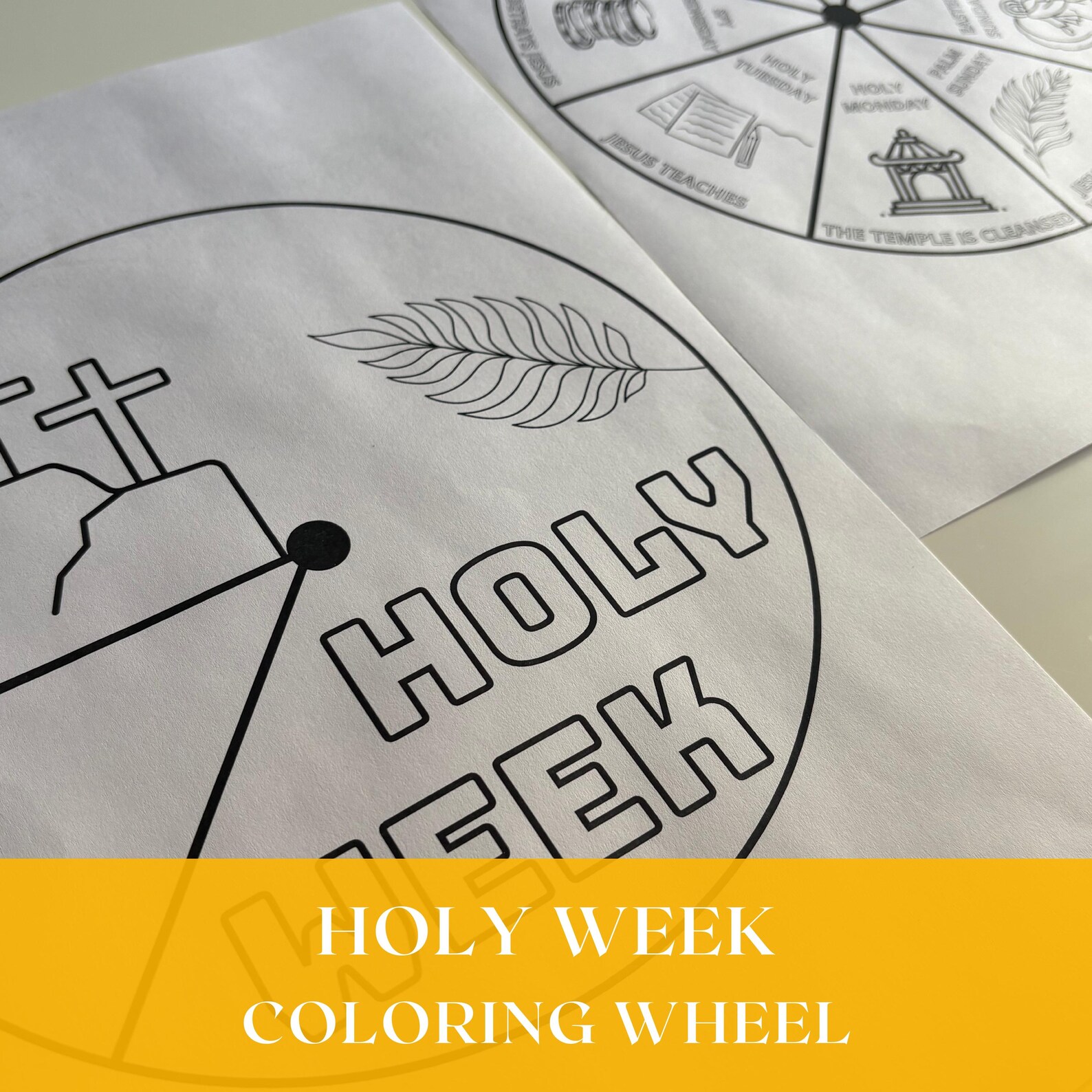 Holy Week Coloring Wheel, Printable Sunday School Lesson, Kids Bible ...