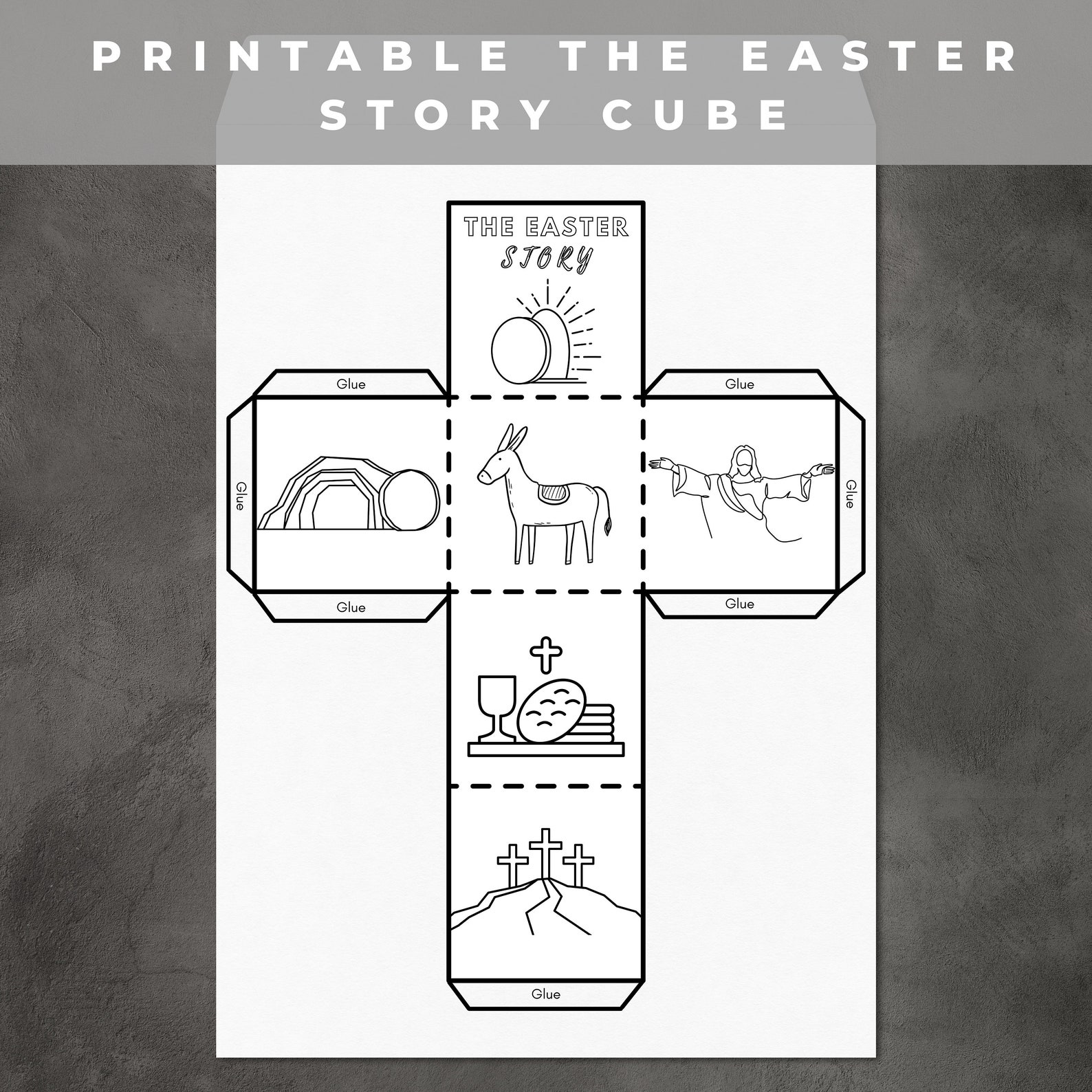 Easter Story Coloring Cube, Printable Sunday School Craft, Bible Story ...