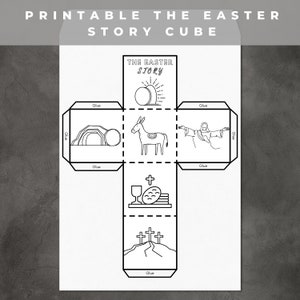 Easter Story Coloring Cube, Printable Sunday School Craft, Bible Story ...