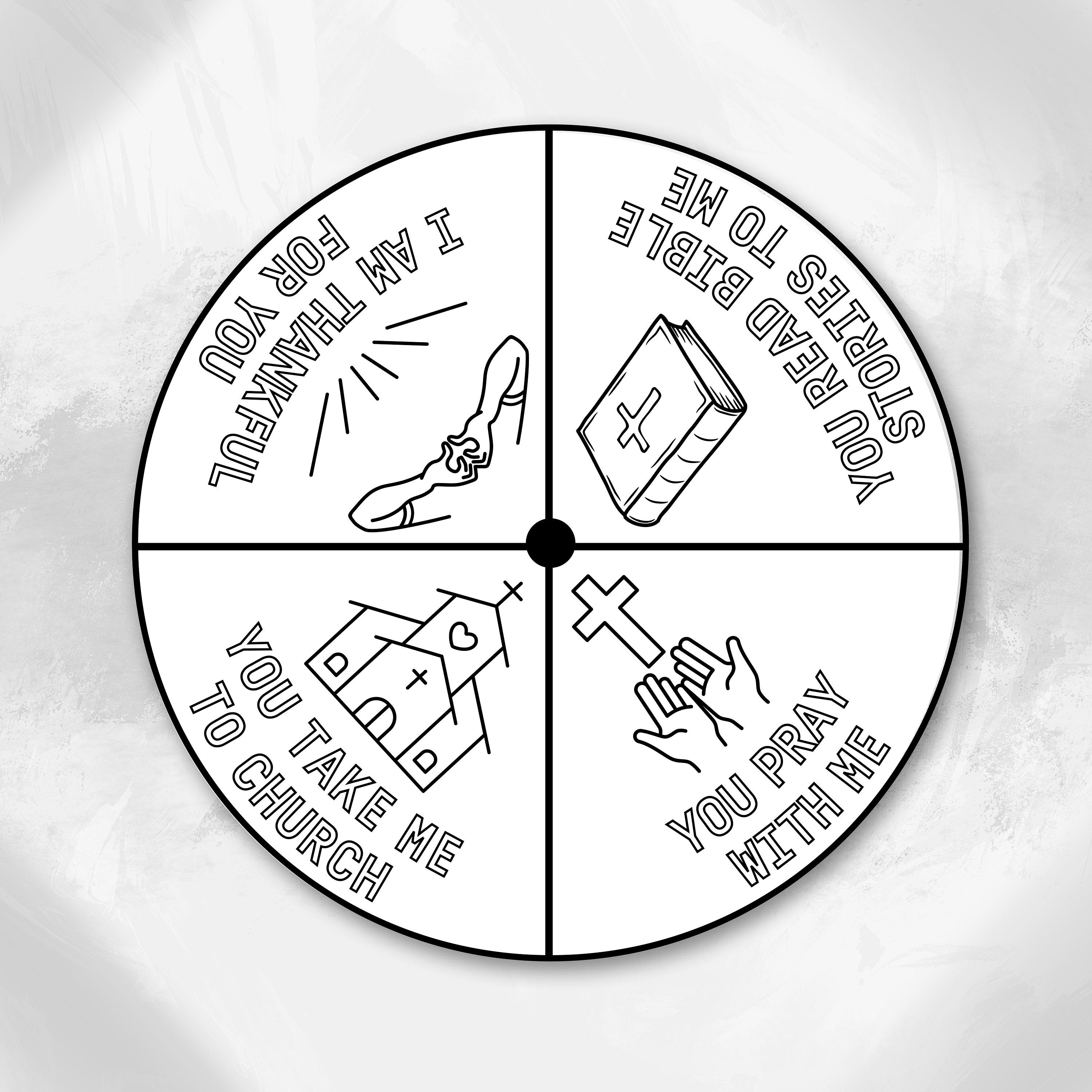 Father's Day Coloring Wheel, Printable Sunday School Lesson, Christian ...