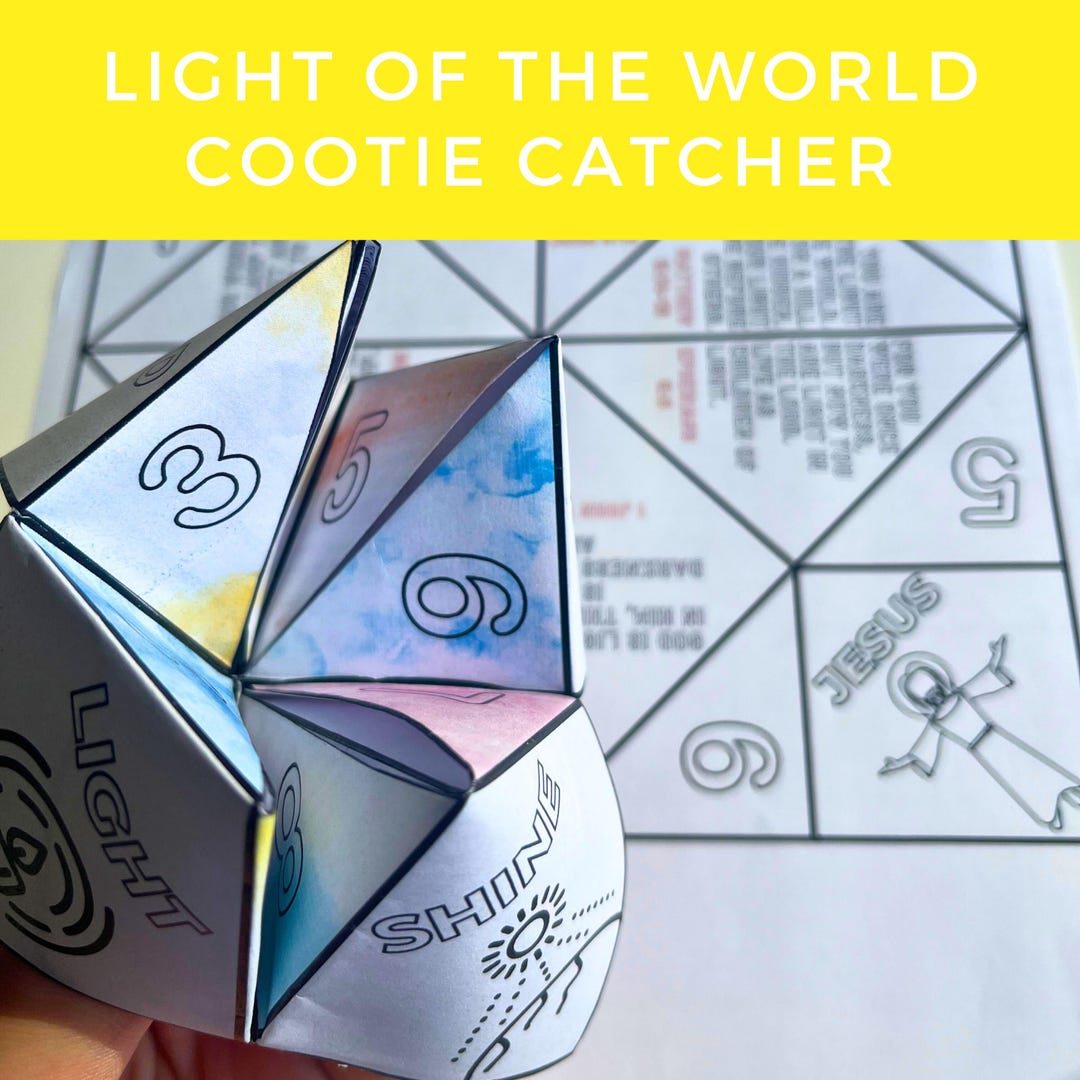 Light of the World Cootie Catcher Printable | Bible Craft for Kids ...
