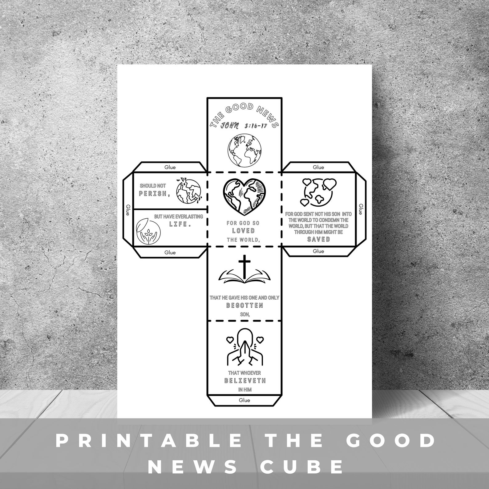 The Good News Coloring Cube, Printable Sunday School Craft, Bible ...