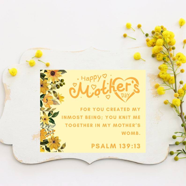 Mother's Day Scripture Cards Set of 4, Printable Mother's Day Craft ...