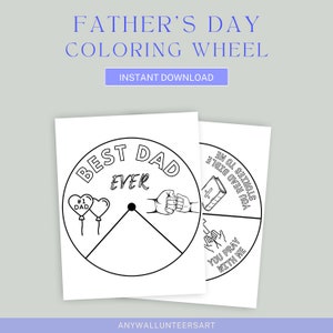 Father's Day Coloring Wheel, Printable Sunday School Lesson, Christian ...