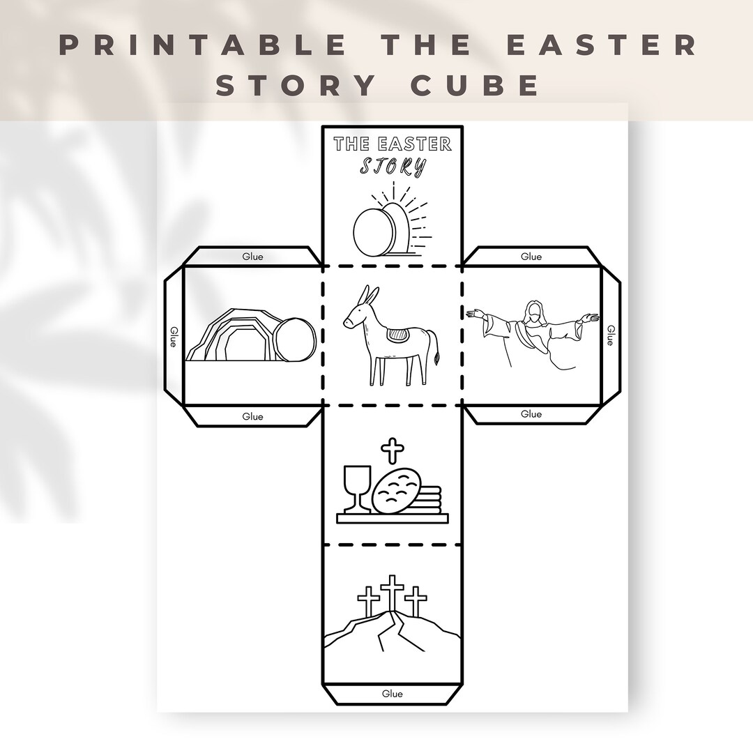 Easter Story Coloring Cube, Printable Sunday School Craft, Bible Story ...
