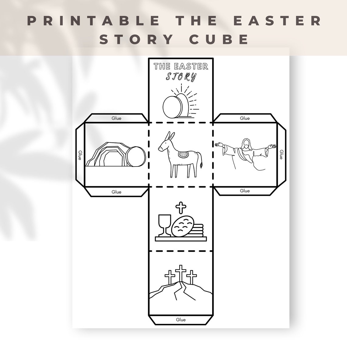 Easter Story Coloring Cube, Printable Sunday School Craft, Bible Story ...