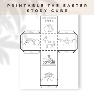 Easter Story Coloring Cube, Printable Sunday School Craft, Bible Story ...