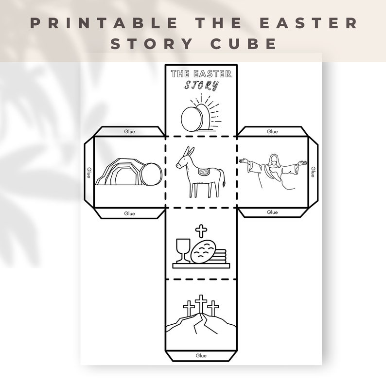 Easter Story Coloring Cube, Printable Sunday School Craft, Bible Story ...