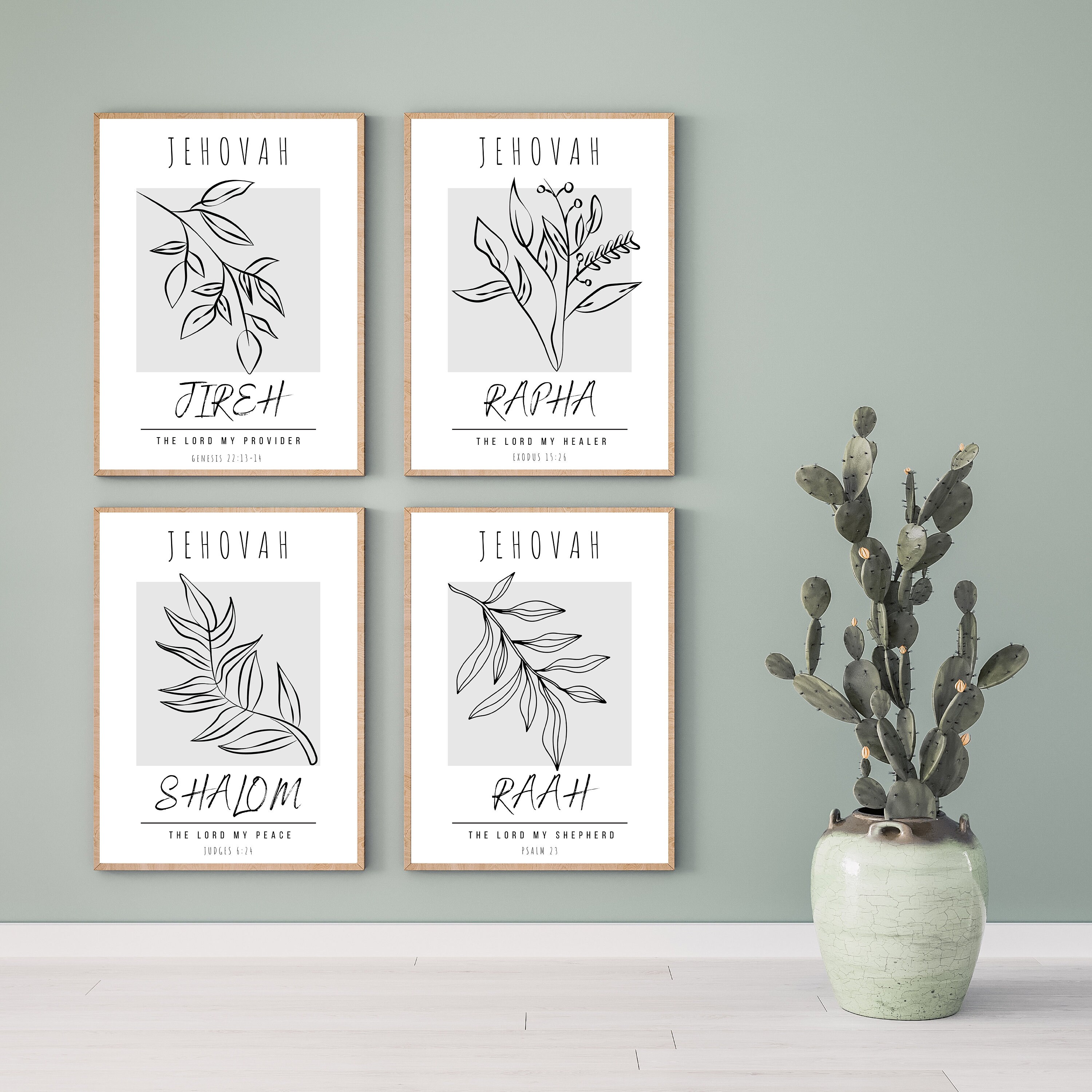 Names of God Art Print Set, Modern Christian Decor (digital Download ...