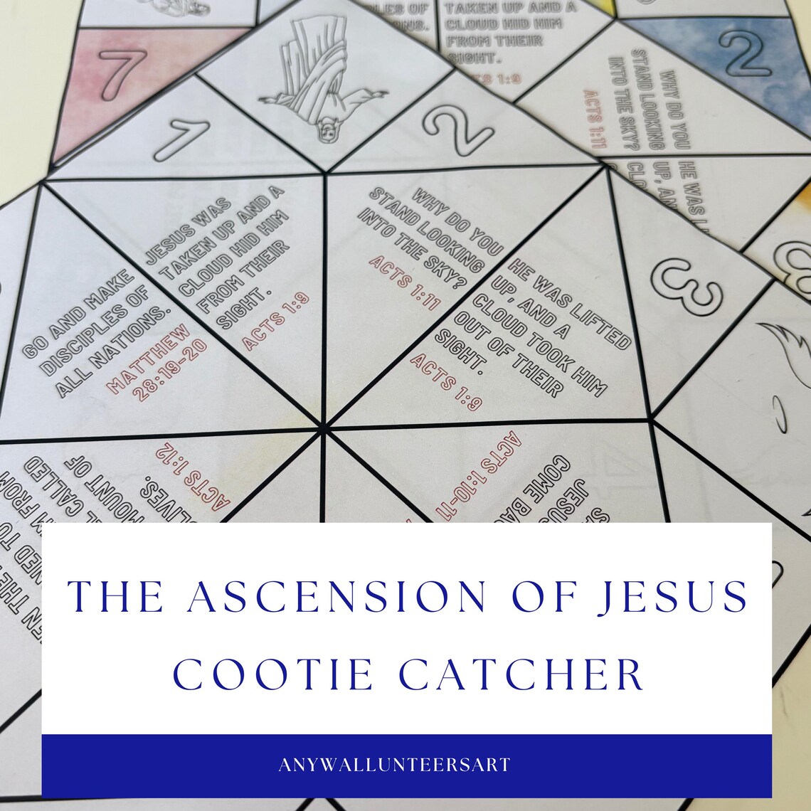 The Ascension of Jesus Cootie Catcher, Sunday School Bible Activity ...