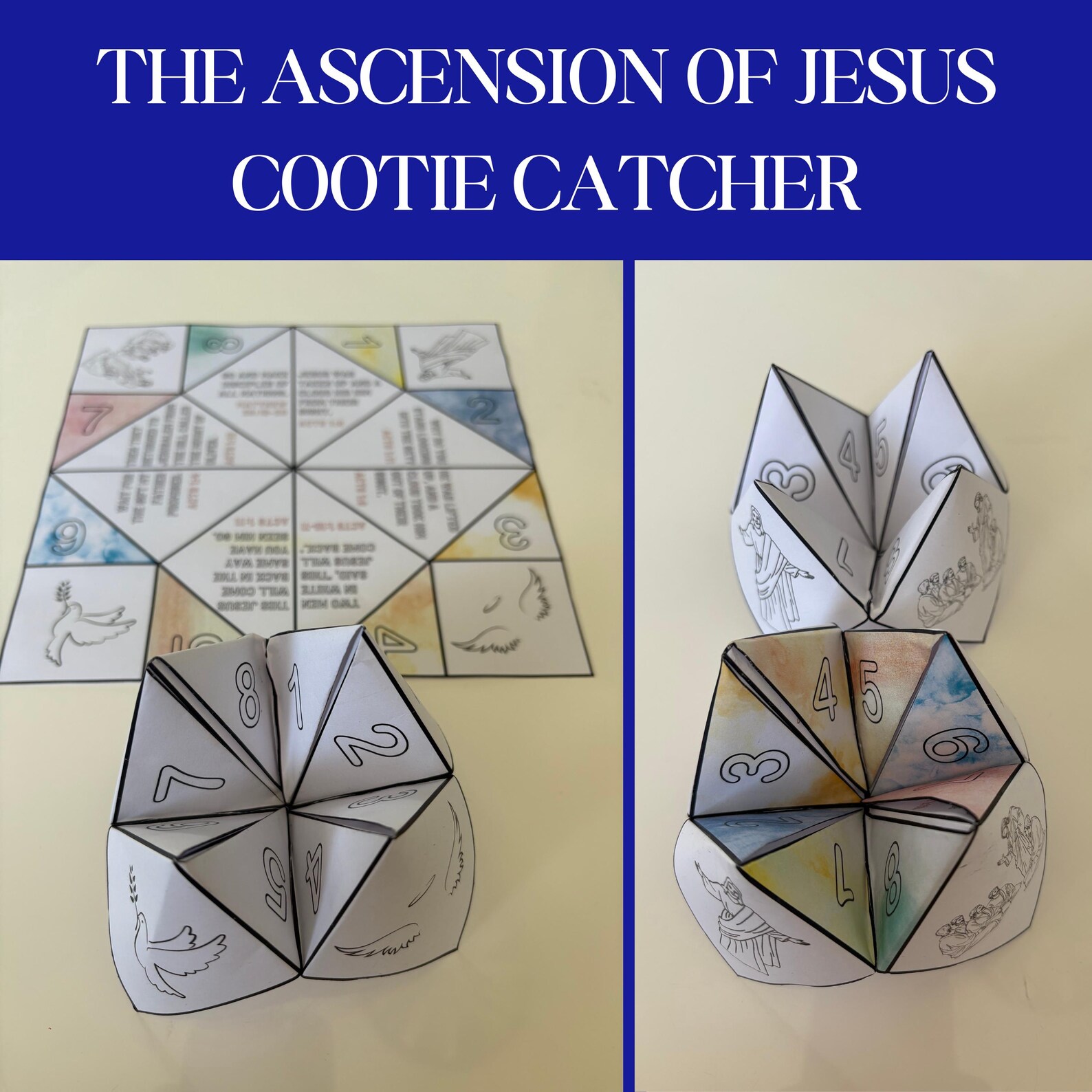 The Ascension of Jesus Cootie Catcher, Sunday School Bible Activity ...