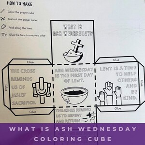 What is Ash Wednesday Coloring Cube, Christian Printable Craft for Kids ...