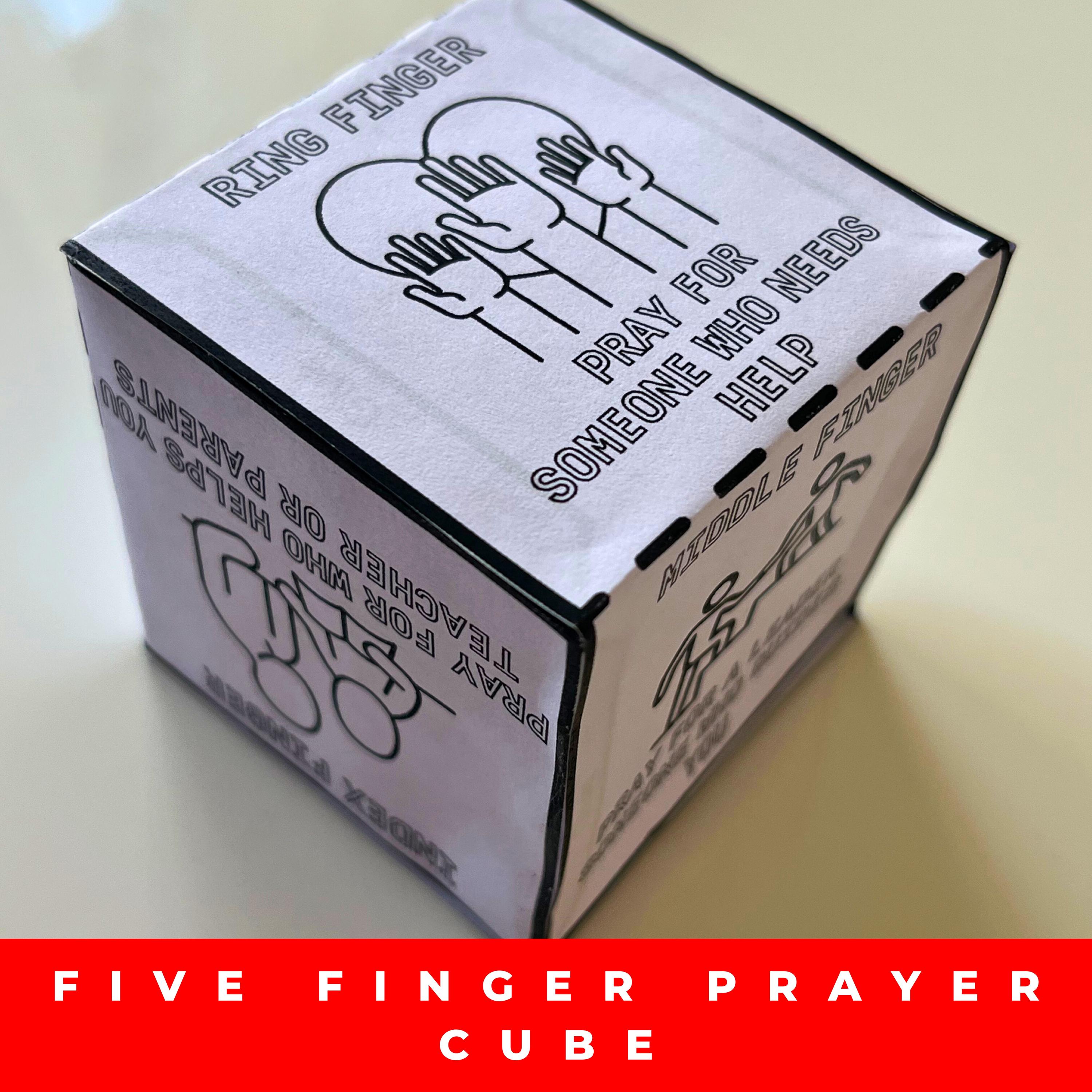 Five Finger Prayer Coloring Cube,printable Christian Craft,religious ...