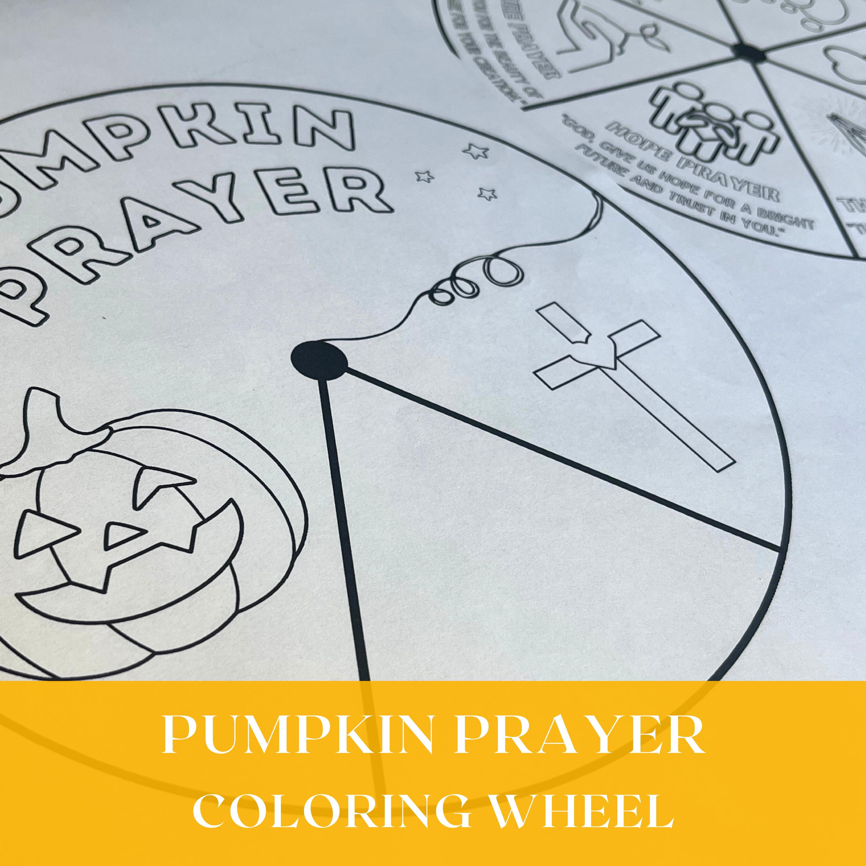 Pumpkin Prayer Coloring Wheel for Kids,christian Fall Craft,printable ...