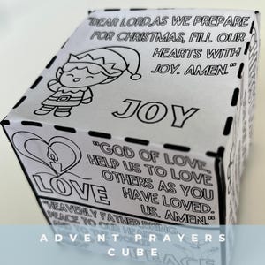 Advent Prayers Coloring Cube for Kids, Printable Christmas Activity ...