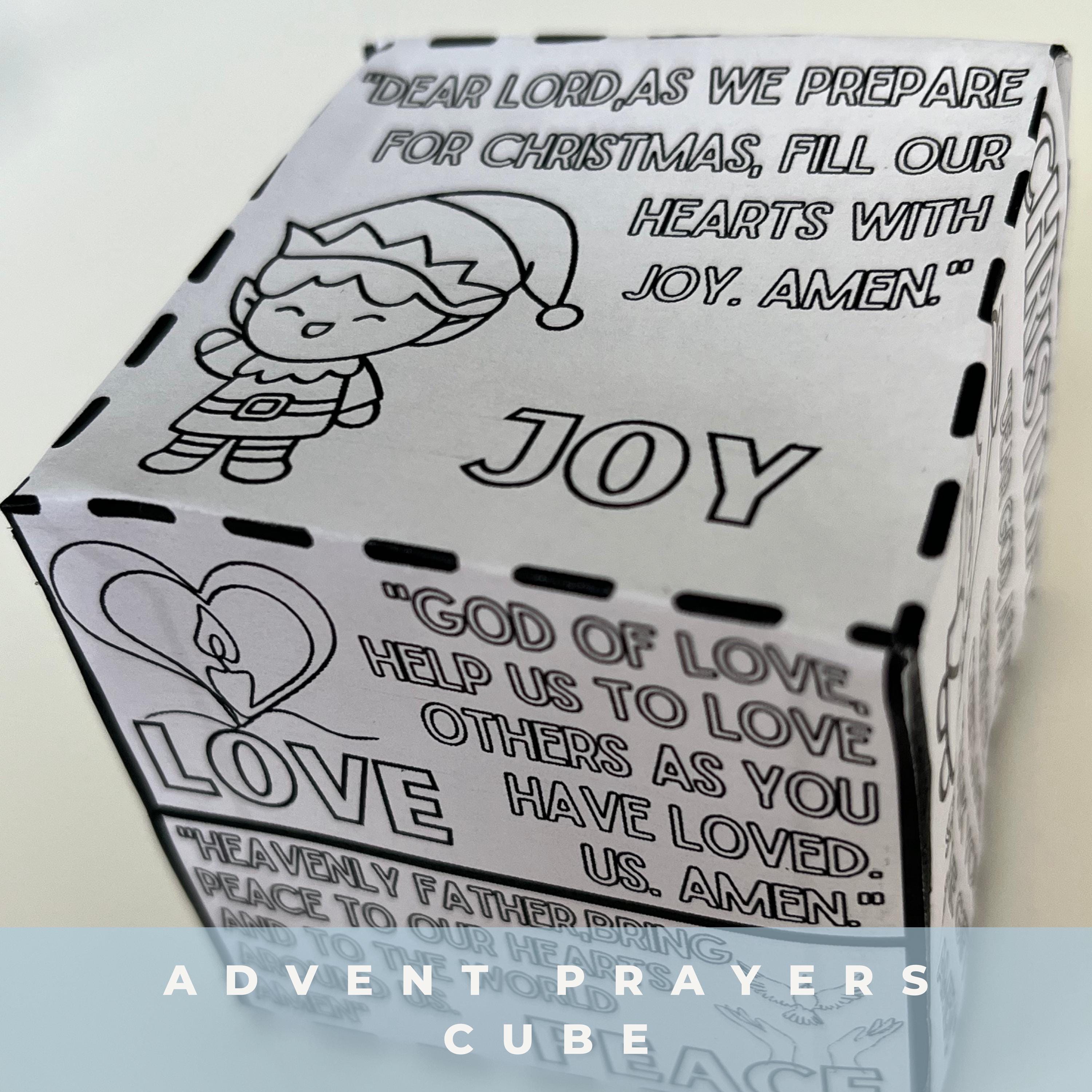 Advent Prayers Coloring Cube for Kids, Printable Christmas Activity ...