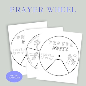 Printable Prayer Wheel for Kids, Bible Coloring Page Learning Sheet ...