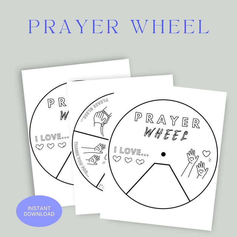 Printable Prayer Wheel for Kids, Bible Coloring Page Learning Sheet ...