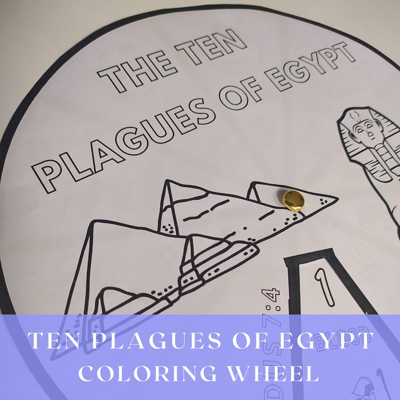 The Ten Plagues of Egypt Coloring Wheel, Printable Bible Activity, Kids ...