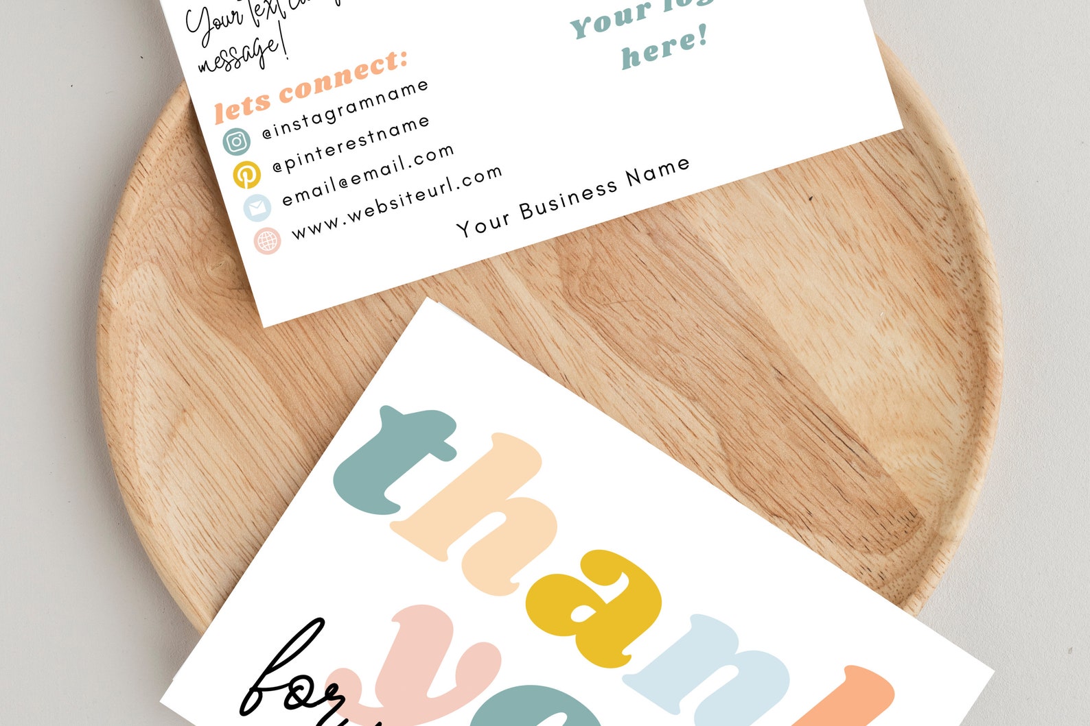 Editable Logo Thank You Card, DIY, Canva Template, Digital Instant ...