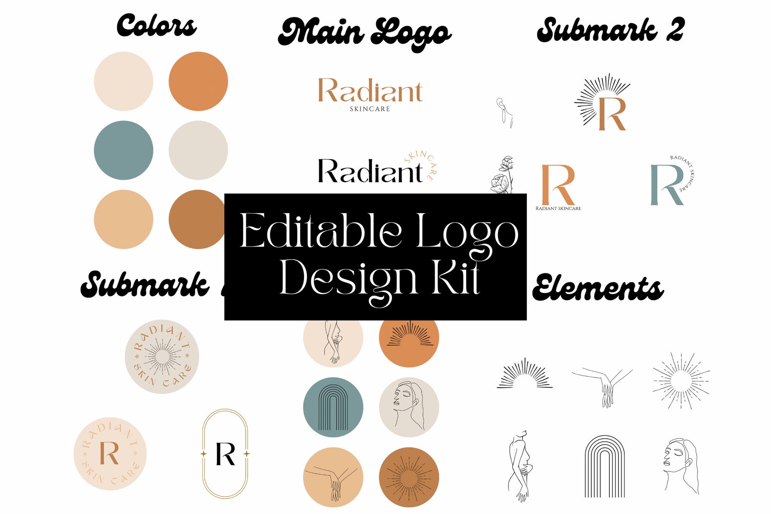 Editable Logo Template, DIY Logo, Canva Template, Digital Instant ...