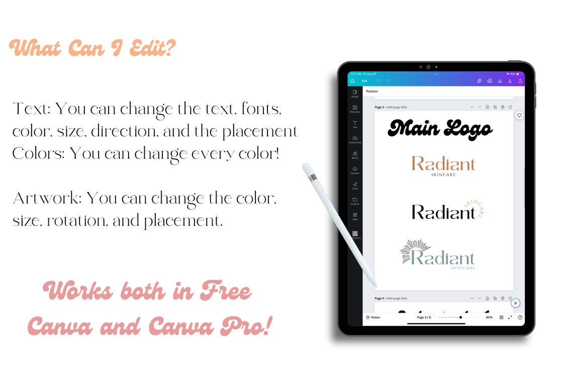 Editable Logo Template DIY Logo Canva Template Digital - Etsy