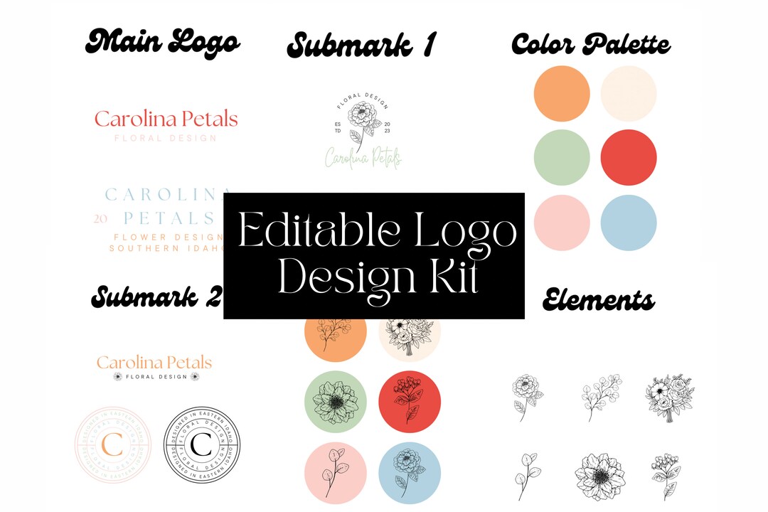 Editable Logo Template, DIY Logo, Canva Template, Digital Instant ...