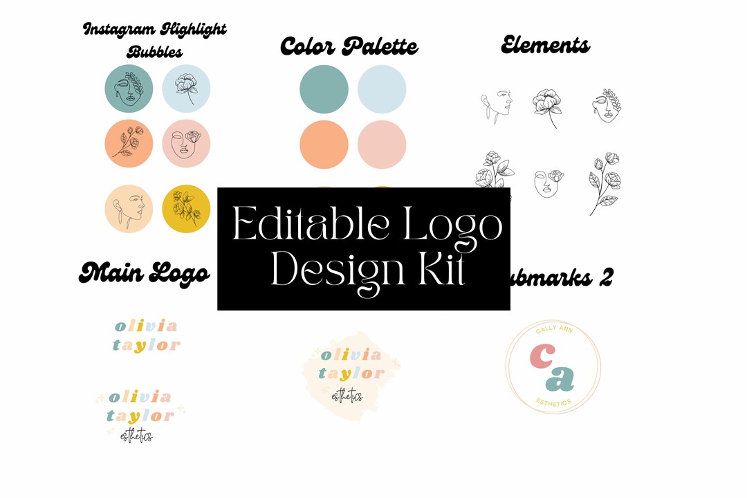 Editable Logo Template, DIY Logo, Canva Template, Digital Instant ...