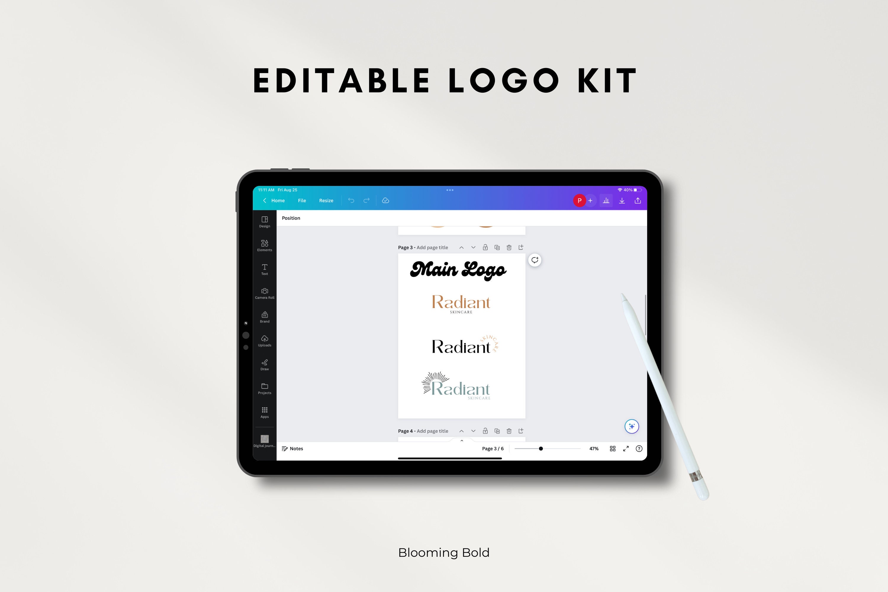 Editable Logo Template DIY Logo Canva Template Digital - Etsy