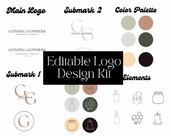 Editable Logo Download Template, DIY Logo, Canva Template, Digital ...
