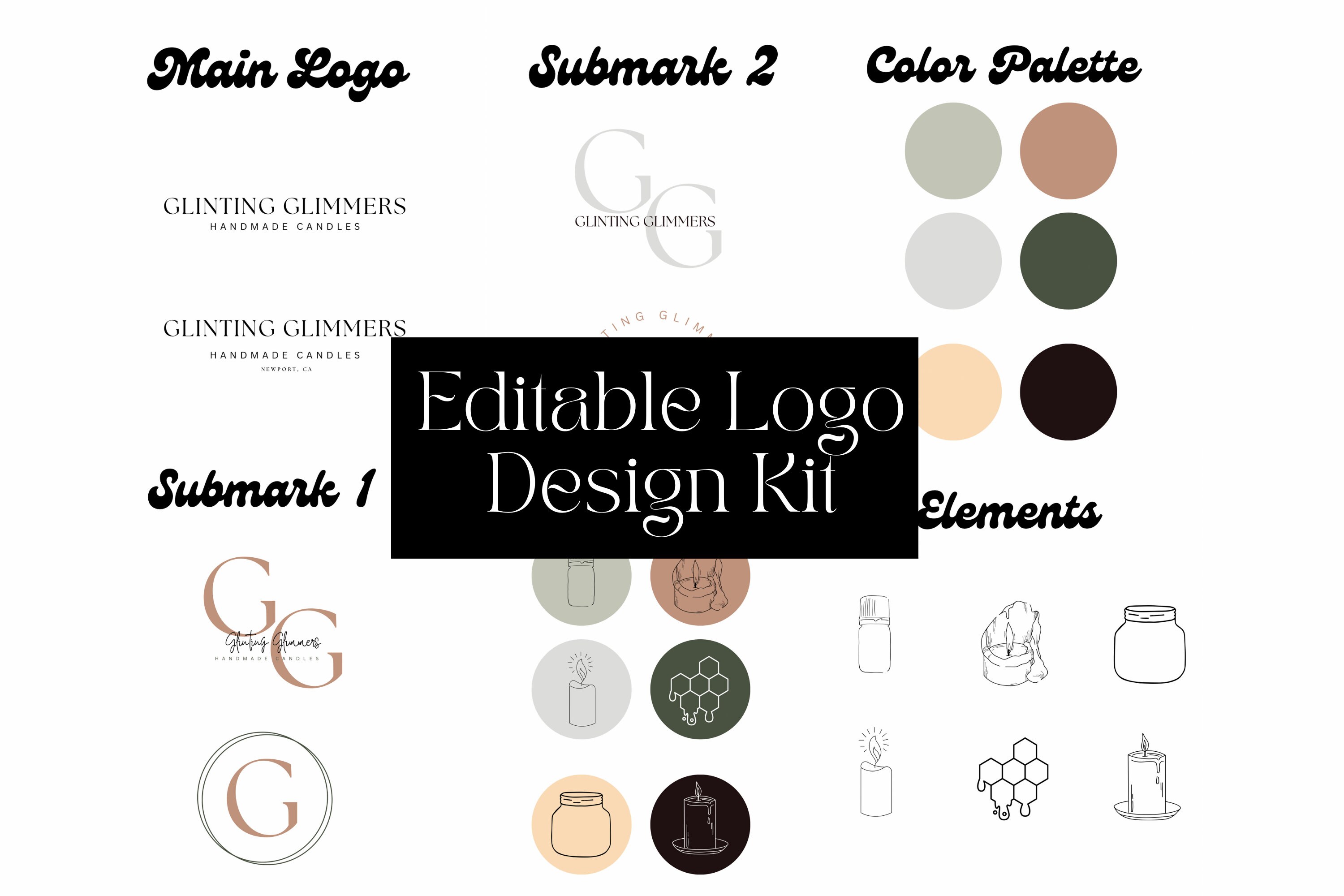 Editable Logo Template, DIY Logo, Canva Template, Digital Instant ...