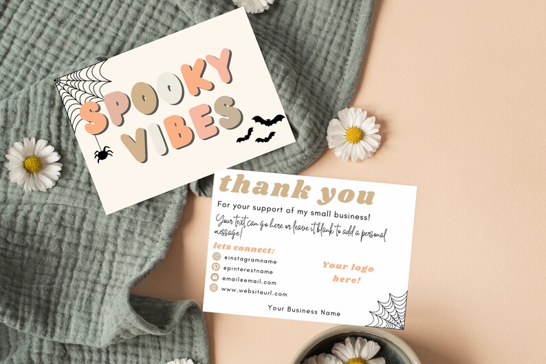 Editable Logo Thank You Card, DIY, Canva Template, Digital Instant ...