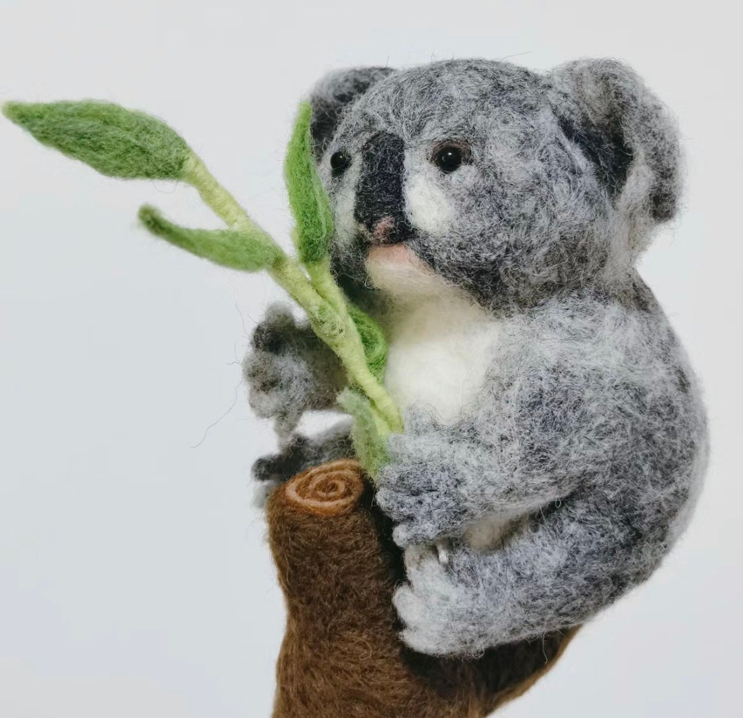 Mini Needle Felted Koala Felt Animal Sculpture,needle Felted Koala,felt ...