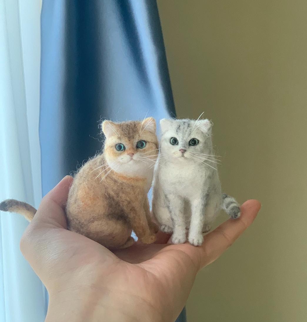Custom Felt Pet Portraits,custom Needle Felted Pets,felt Cats,wakuneco ...