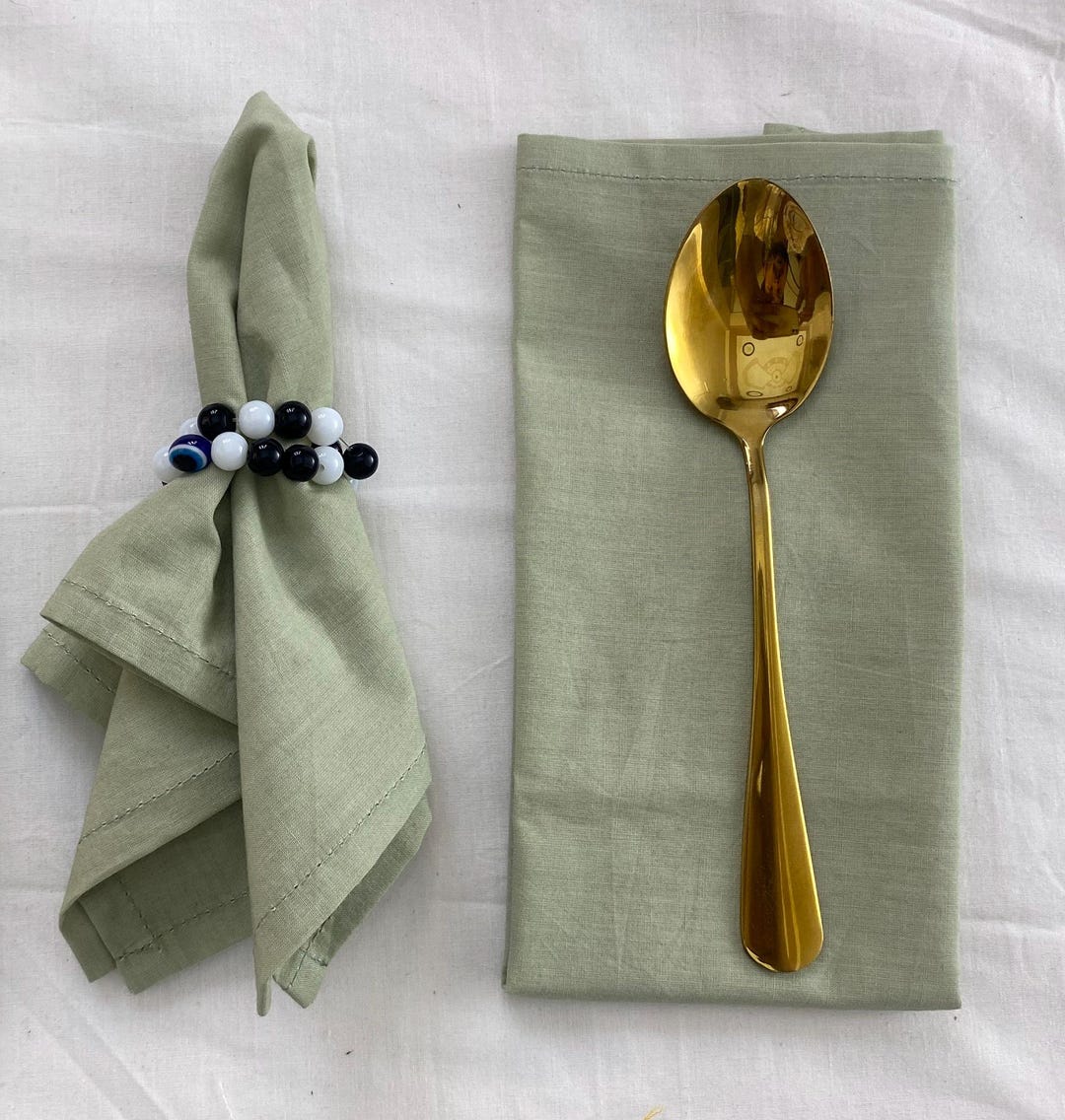100 Pack Sage Green Napkins, Cotton Napkins, Kitchen Napkins Green ...
