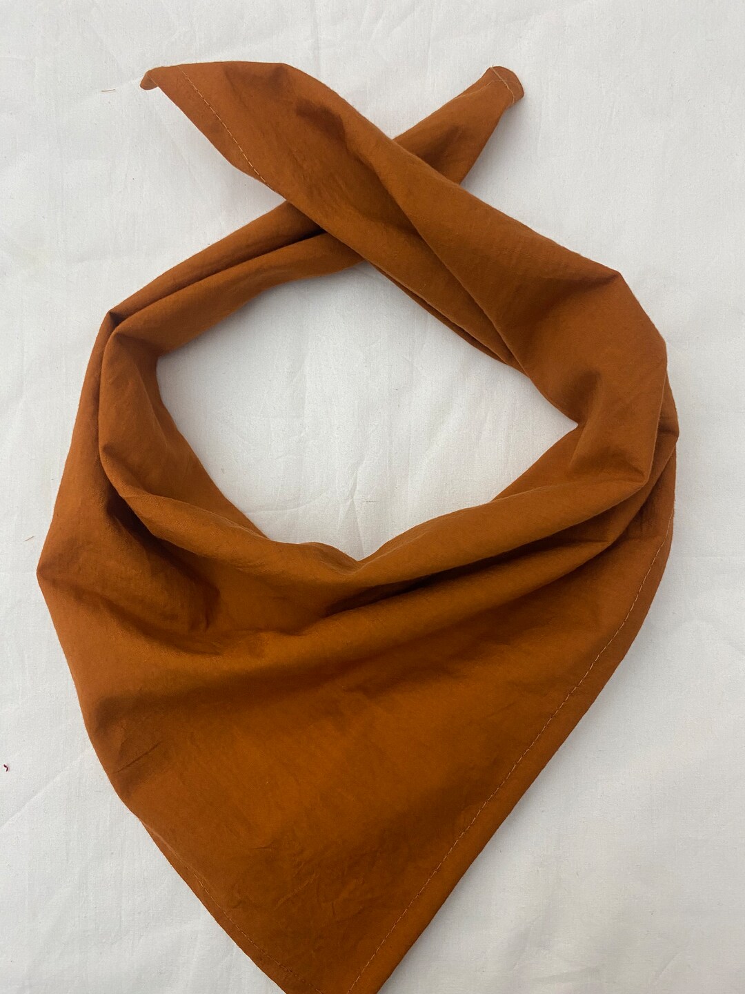 Cinnamon Rust Cotton Bandana: Handmade Head Scarf - Etsy