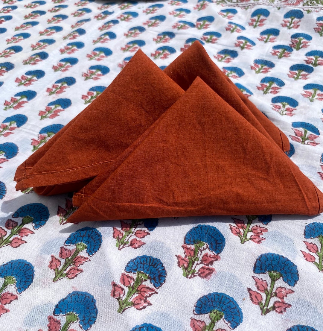 Rust Brown Cotton Napkins: Reusable Dinner, Wedding Table Decor - Etsy