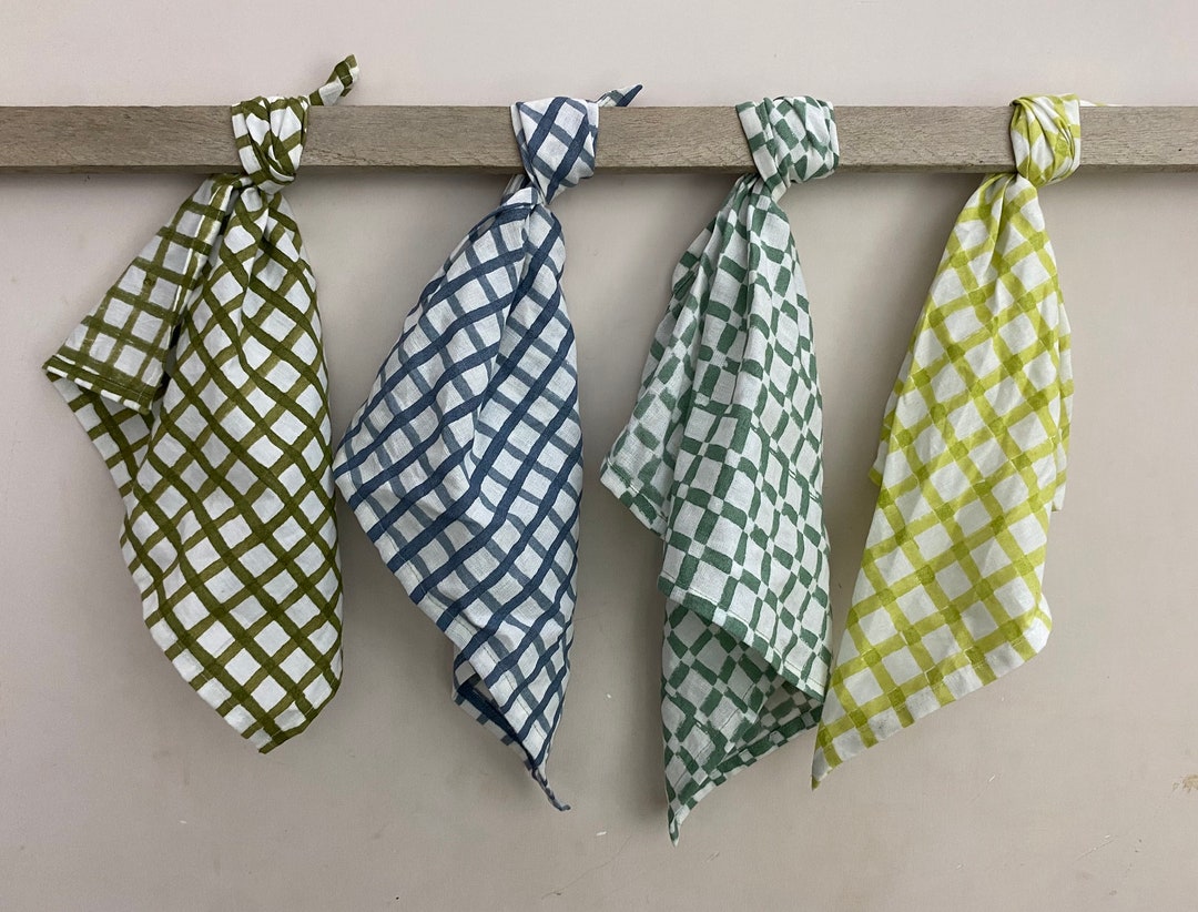 250 Pcs Napkins Gingham Assorted Napkin Set Check Cotton Dinner Napkin ...