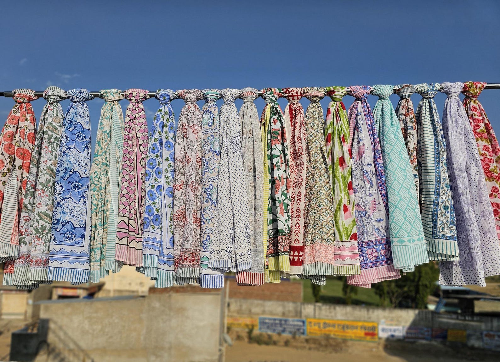 Hand Block Print Cotton Sarong: Colorful Beach Wrap Pareo - Etsy